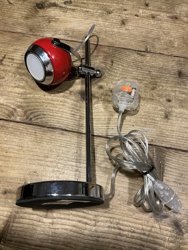 Vintage 1980s/90s s Retro Red and Chrome Eye Ball Lamp Bq | eBay UK