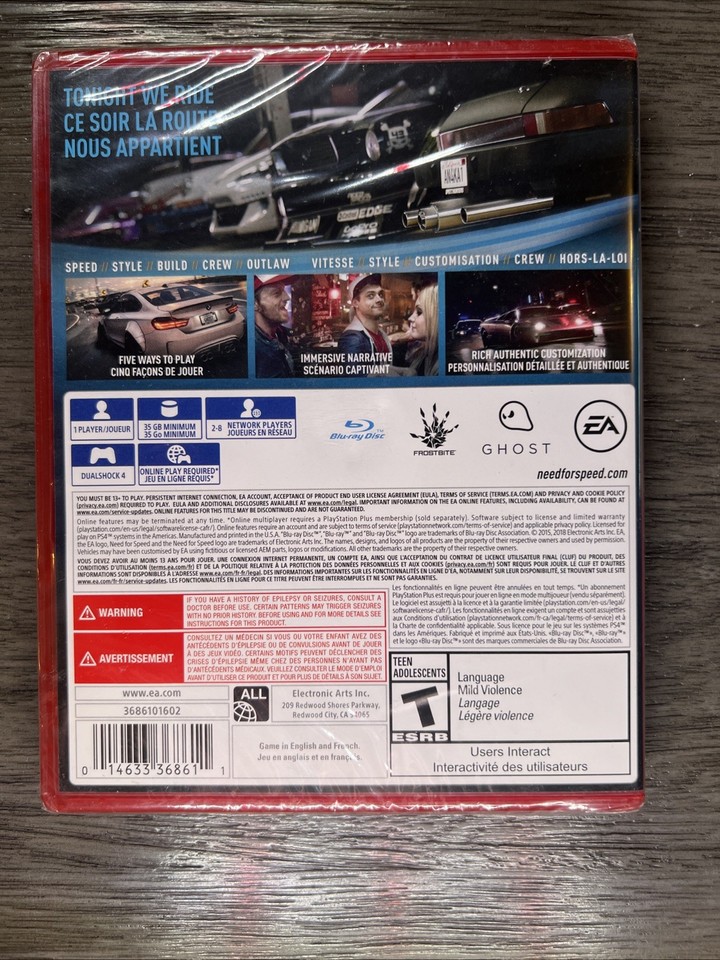 Need For Speed Playstation Hits Sony PlayStation 4 PS4 Brand New ...