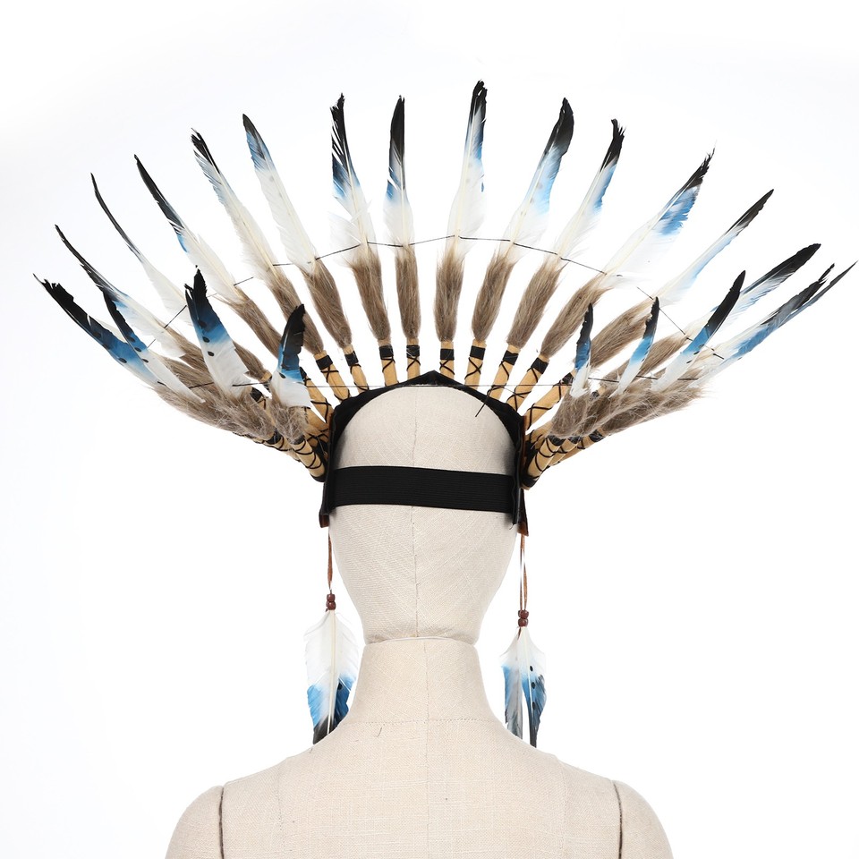 1Pc Native American Indian Feather Headdress Headwear Party Festival ...