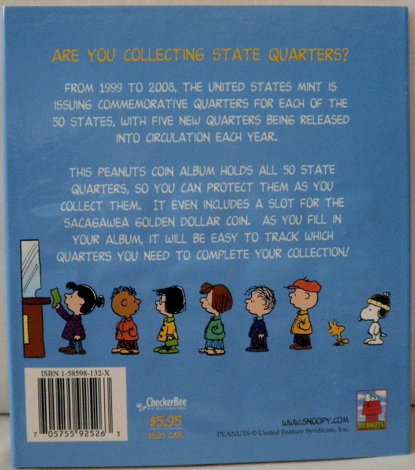 Peanuts Snoopy Quarters of 50 States Coin Album Complete Collection ...