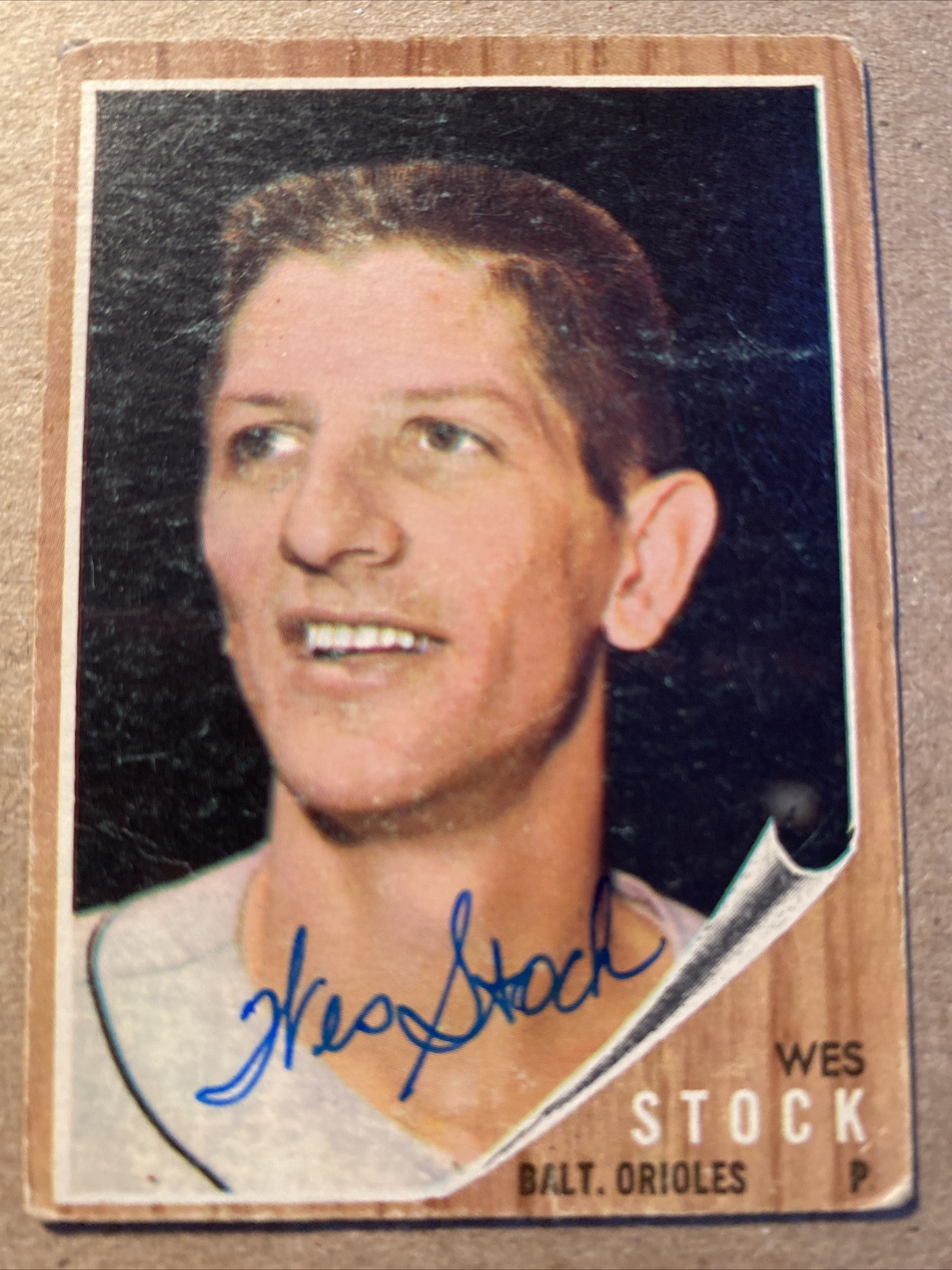 1962 Topps #442 Wes Stock Autographed SIGNED AUTO Card - Baltimore ...