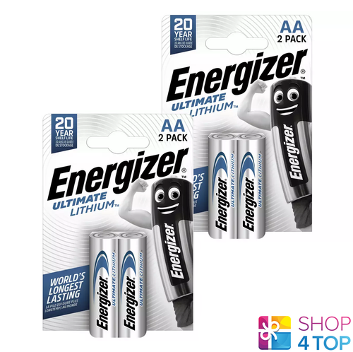 4 Energizer Aa Ultimate Lithium L91 Batteries 2BL 1.5V Mignon Stilo LR6 ...