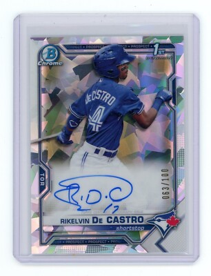 Rikelvin De Castro 2021 1st Bowman Chrome atomic refractor autograph ...