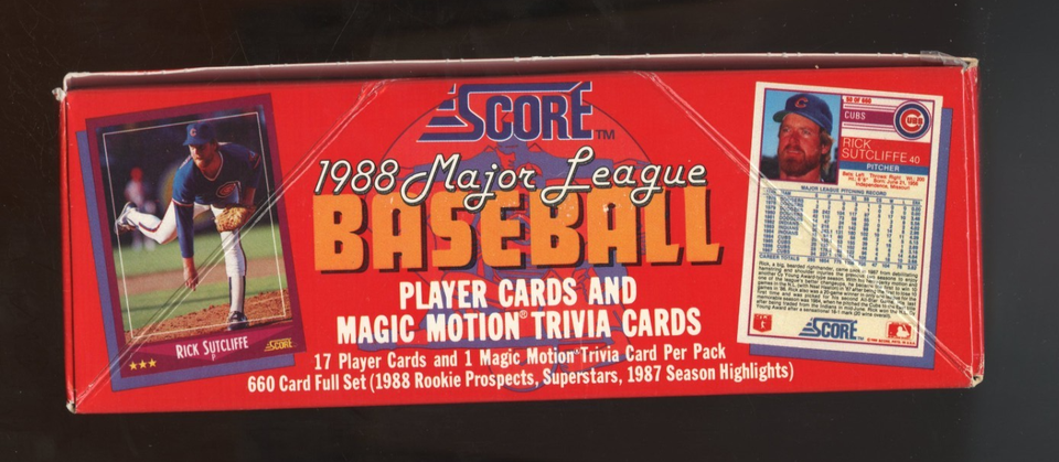 1988 SCORE BASEBALL UNOPENED BOX, w/ 36 SEALED PACKS OF 17 CARDS EACH ...