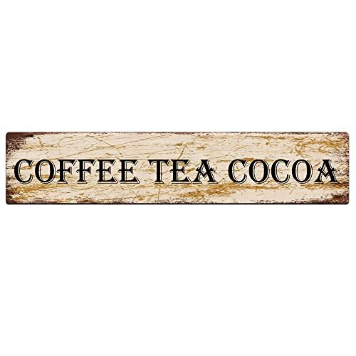 Coffee Tea Cocoa Retro Metal Tin Sign Vintage Sign For Home Coffee Wall ...