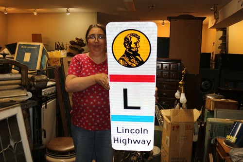 Large Original Authentic L Lincoln Highway 36" Metal Road Sign | eBay