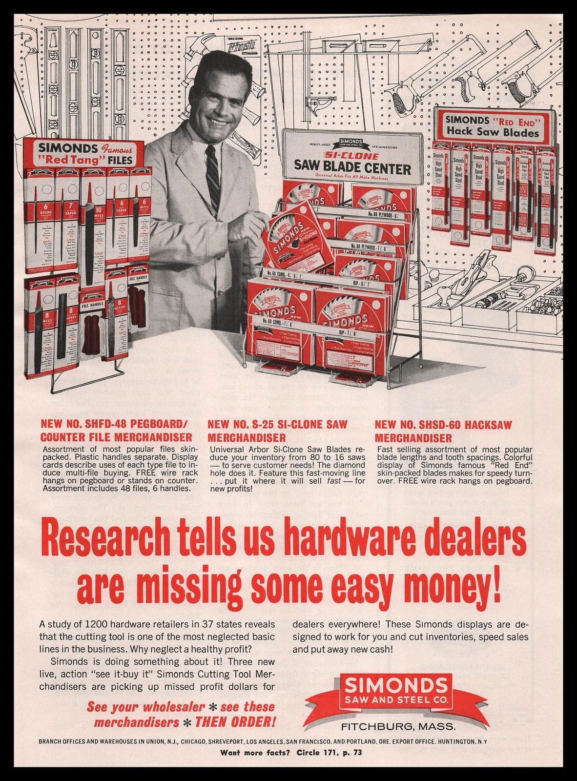 1966 Simonds Saw & Steel Company Fitchburg Massachusetts Store Displays ...