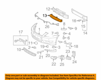 52614-50020 Toyota Absorber, front bumper, lower 5261450020, New ...