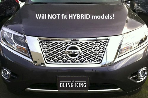 2013-2016 Nissan Pathfinder Chrome Mesh Grill Insert Grille Overlay ...