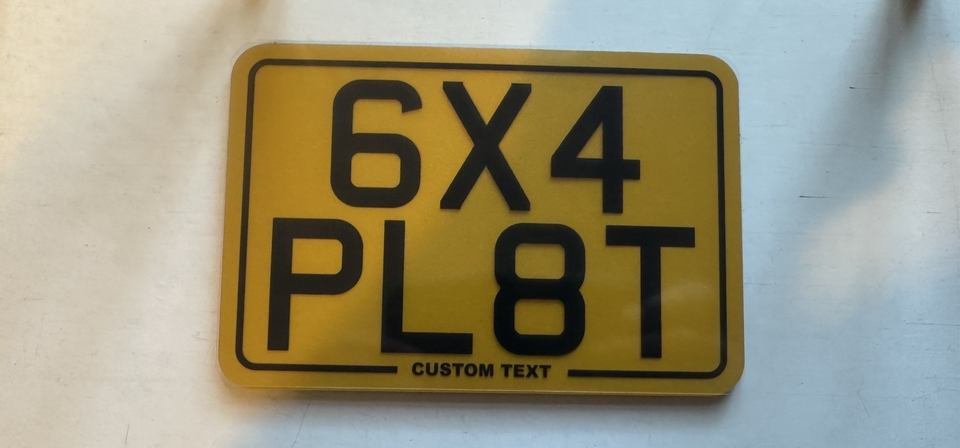 Motorbike Number Plate - Premium Bike Plates - 9x7-8x6-7x5-9x3 Quad ...