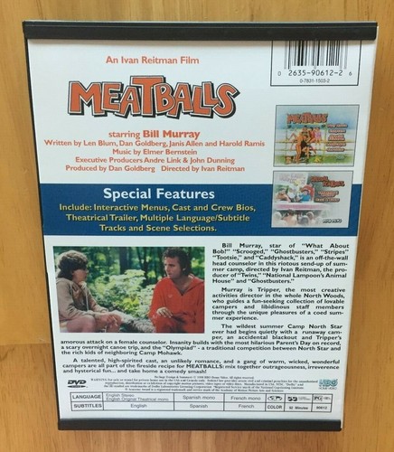 Meatballs DVD Bill Murray Chris Makepeace Ivan Reitman Harold Ramis ...