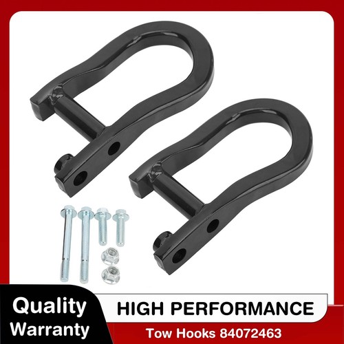 Pair Black Tow Hooks 84072463 For Chevrolet GMC Silverado Sierra 1500 ...