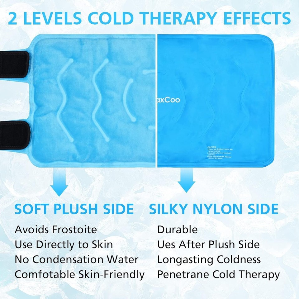 XXL Knee Ice Pack Wrap around Entire Knee after Surgery, Reusable Gel ...