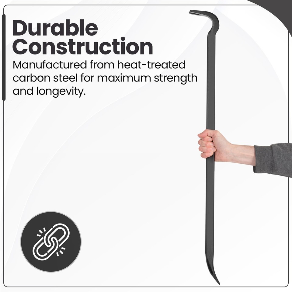 36" Wrecking Crow Bar Steel Crowbar Nail Board Puller Lever Pry Pull ...