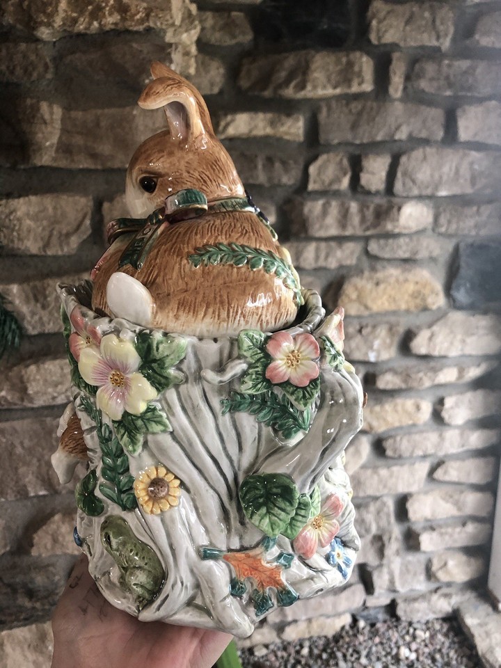 Fitz & Floyd Woodland Spring Bunny Rabbit Canister Jar | eBay