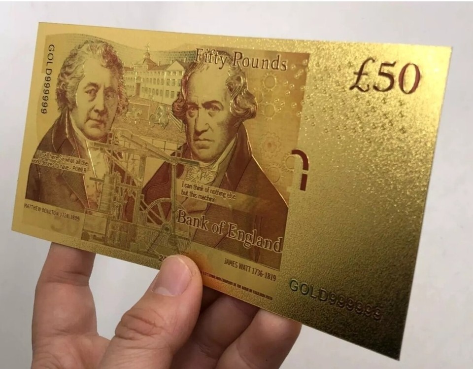 9ct Gold £50 Fifty Pound Banknote | eBay UK