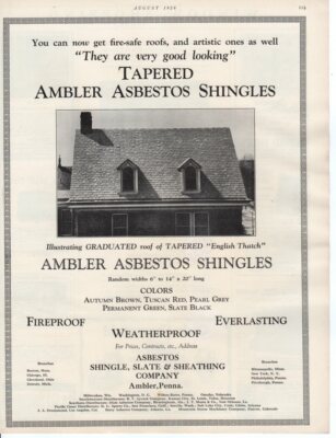 Vintage Print advertisement ad 1926 Tapered Ambler Asbestos Shingles ...