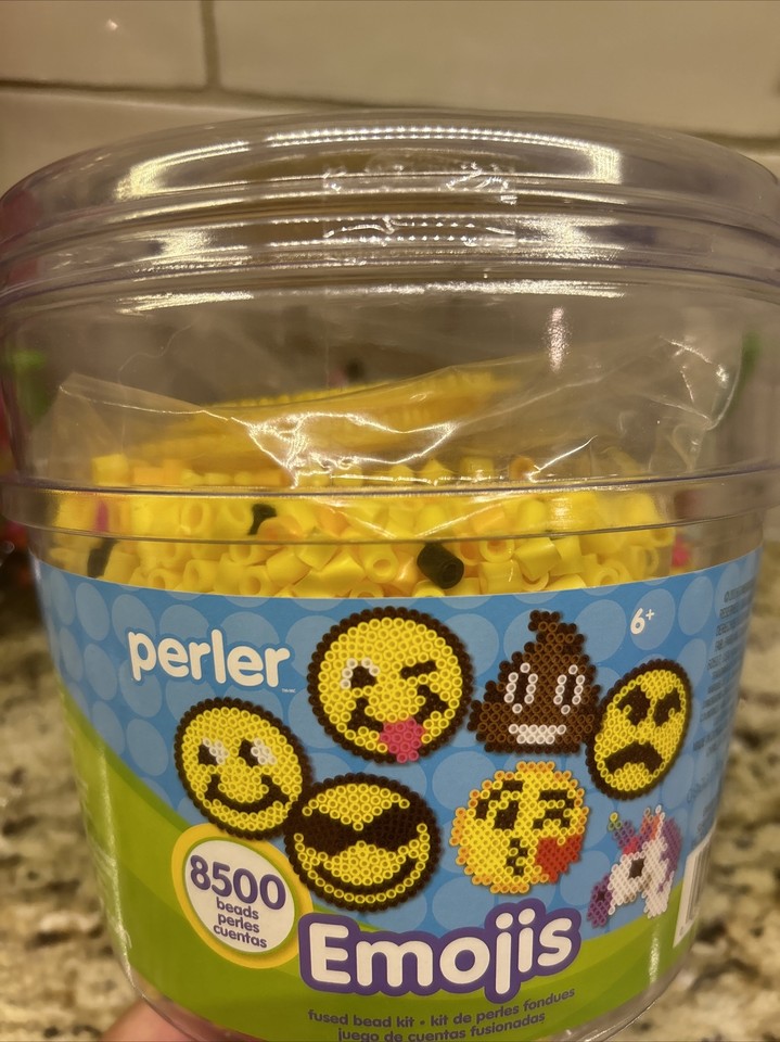 Perler Fused Bead Bucket Kit-Emoji And 10,000 Rainbow Melty Beads | eBay