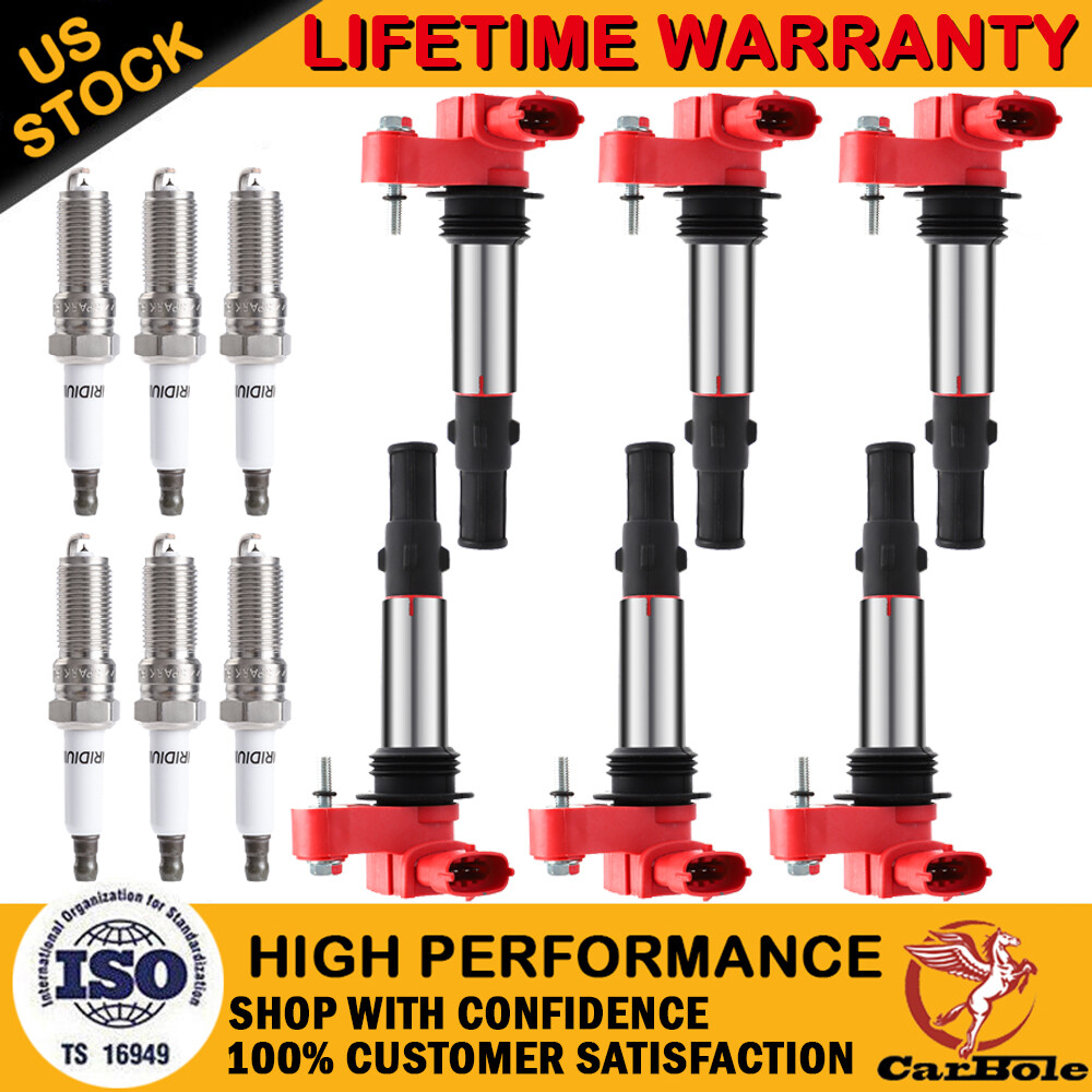 6 Pack Ignition Coil & Iridium Spark Plug for Buick Enclave Cadillac ...