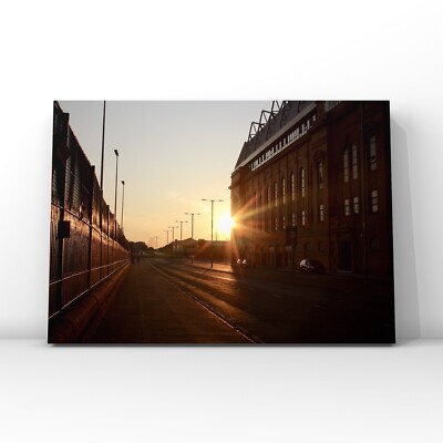 Glasgow Rangers wall art canvas print, Ibrox Stadium sunset reflection ...