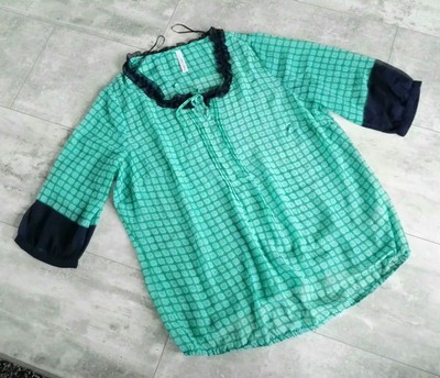 Sheego Tunika Bluse Shirt Damenbluse Gr. 50 grün türkis schwarz ...