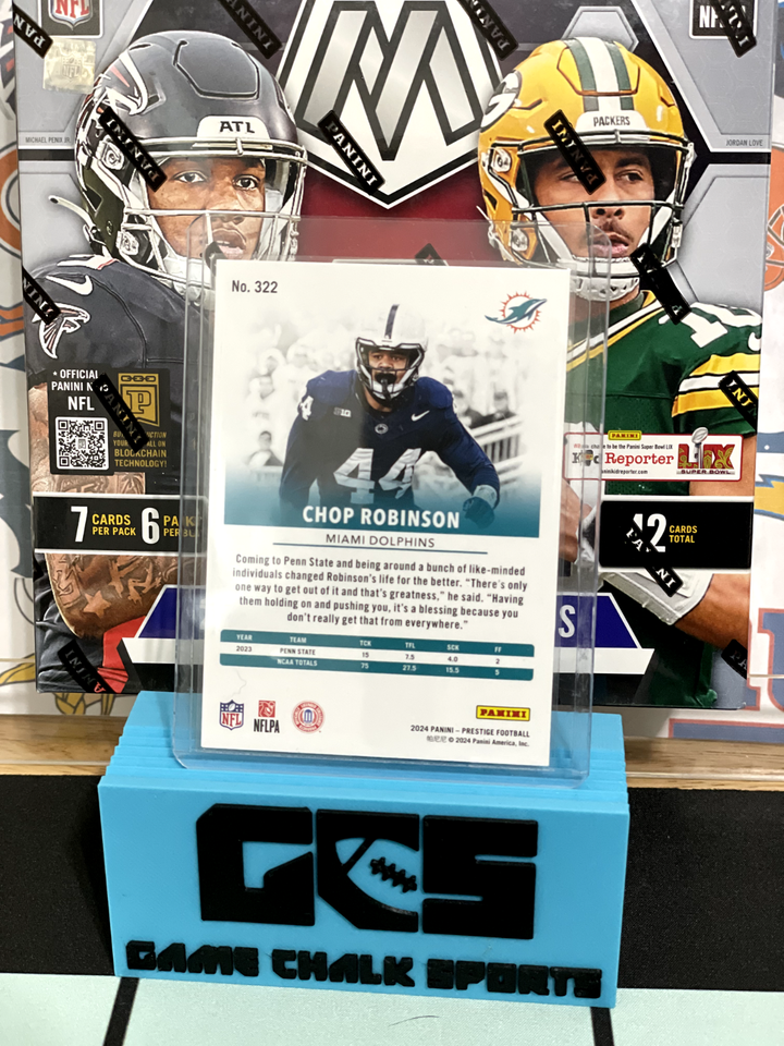 Chop Robinson #322 – 2024 Panini Prestige RC – Miami Dolphins – NM | eBay