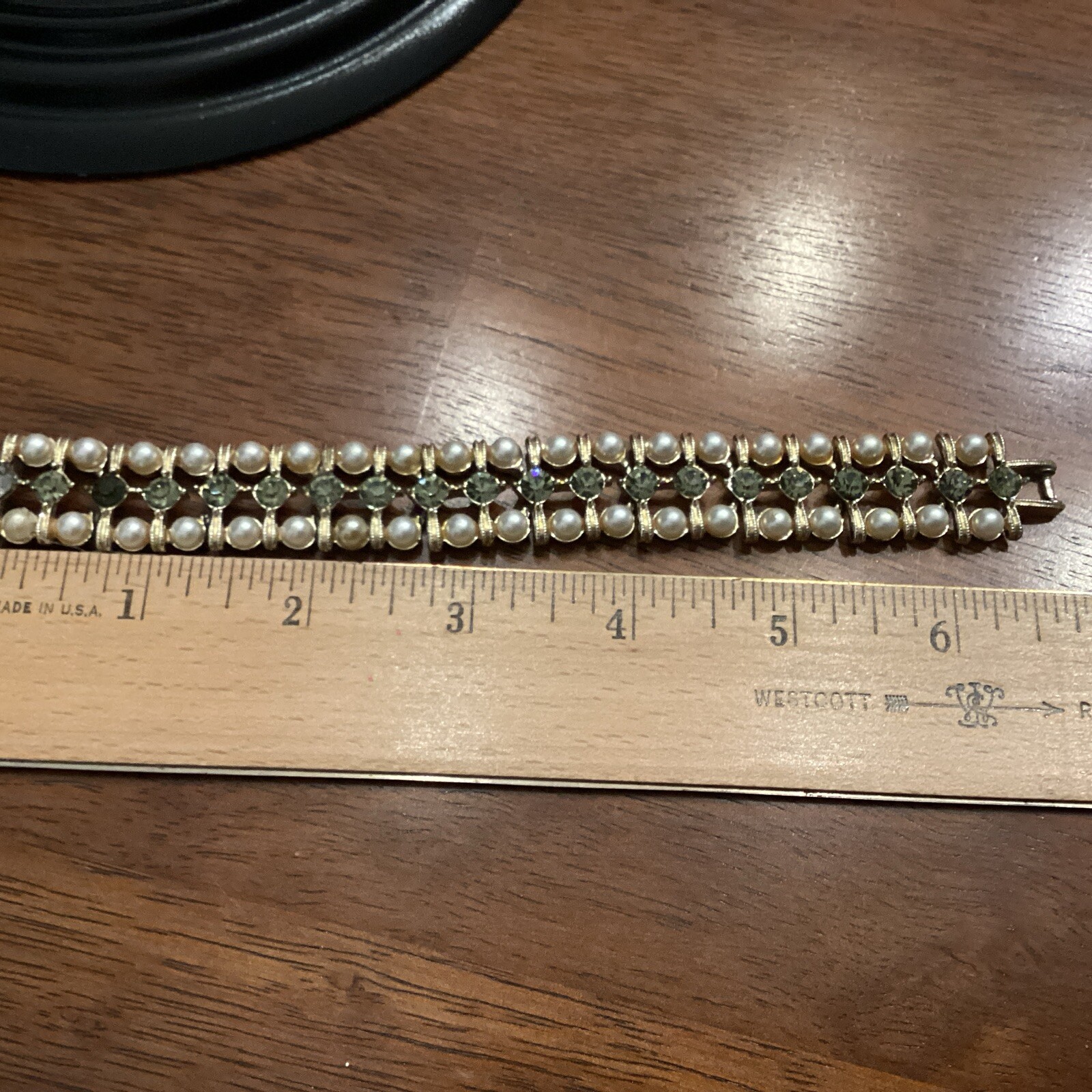 Kramer Of New York Bracelet Circa 50's Pearl And Gree… - Gem