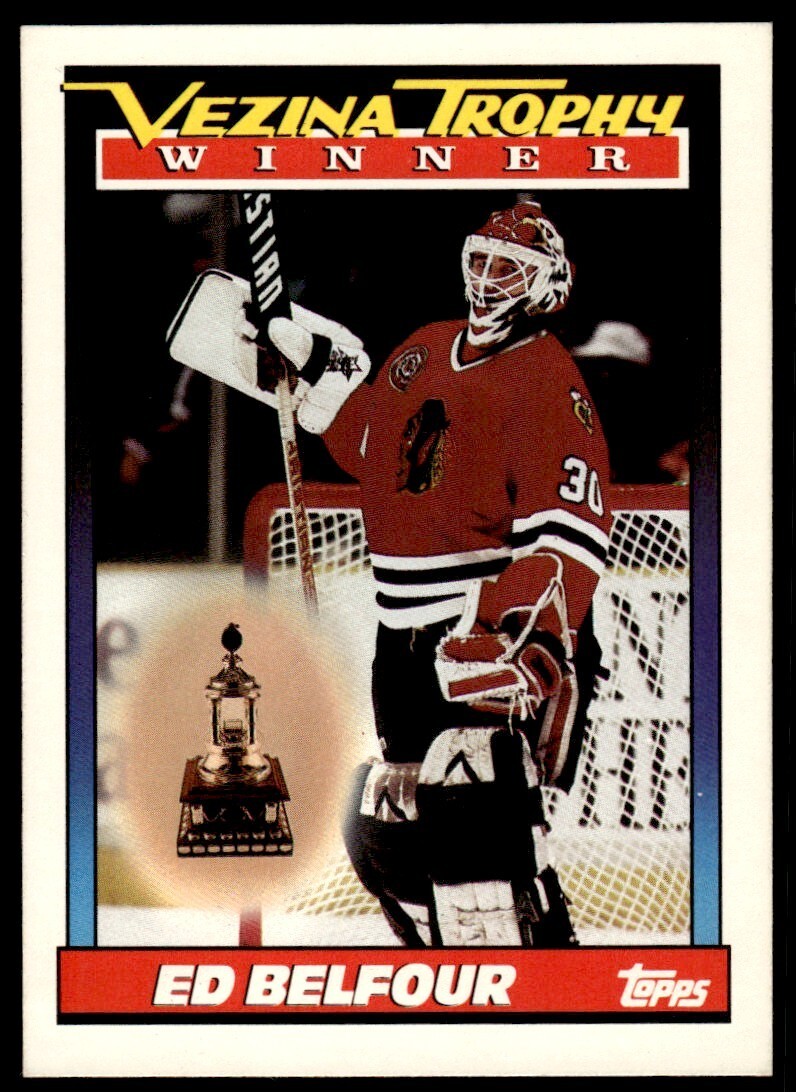 1991 Topps Vezina Trophy Winner Ed Belfour #519 | eBay