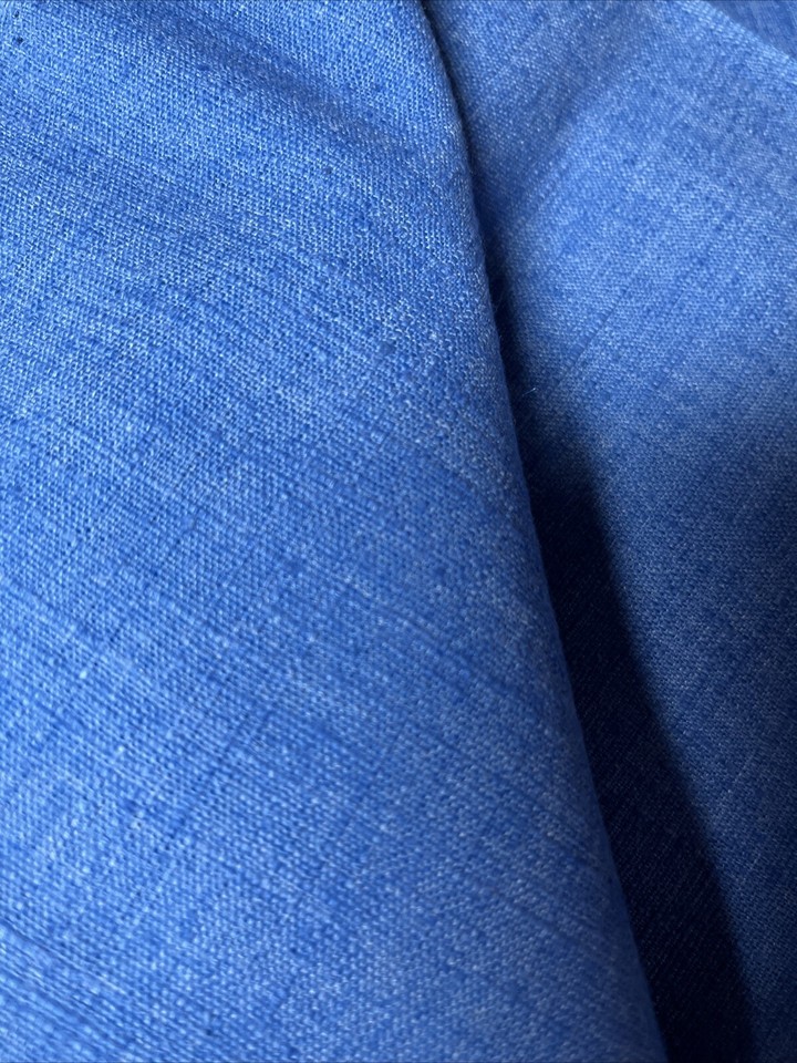Vntge 70s Kettle Cloth Fabric Cotton Denim Chambray Blue Heavier 27" x ...