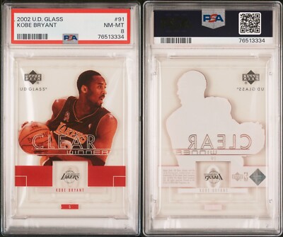 PSA 8 2002-03 UD Glass Clear Winners #91 Kobe Bryant Los Angeles Lakers ...
