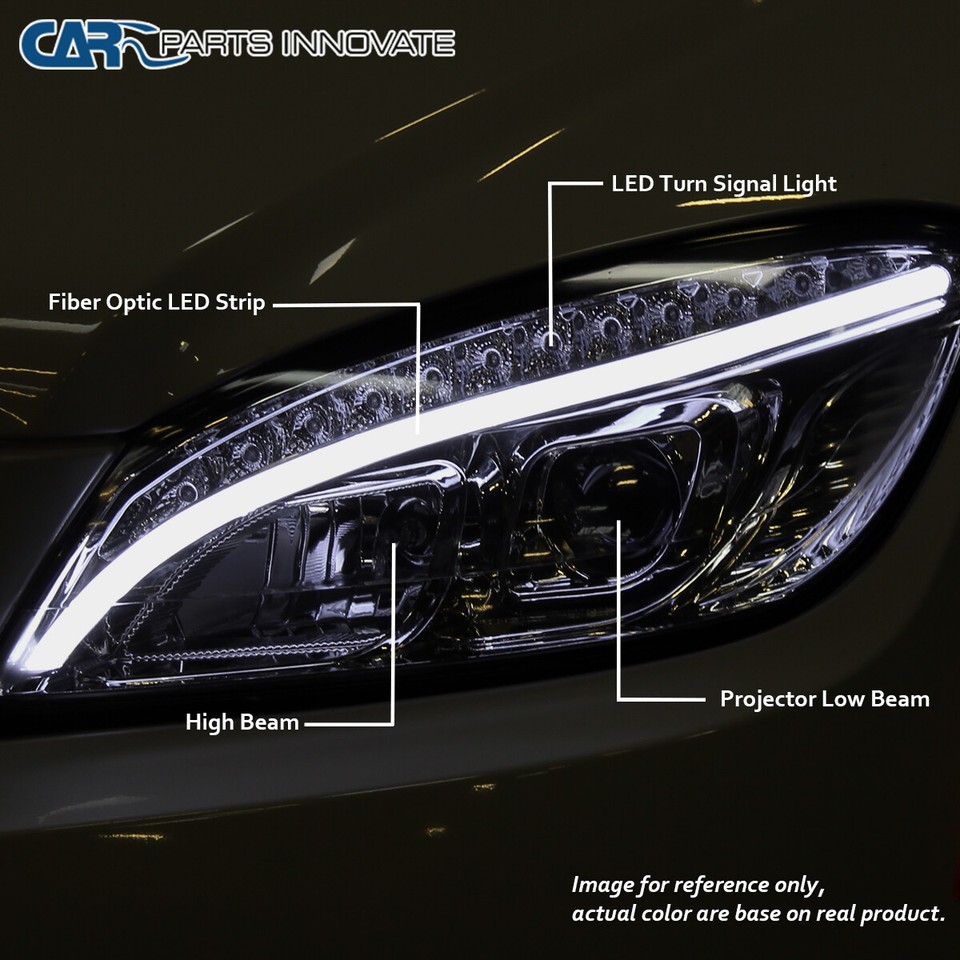 Black Fits 2008-2011 Mercedes Benz W204 Projector Headlights+LED Signal ...