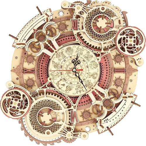 ROKR 3D Wooden Puzzle Time Art Zodiac Wall Clock 168 pieces Assembled ...