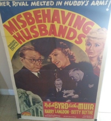 VERY RARE ORIG. VINTAGE 1940 "MISBEHAVING HUSBANDS" MOVIE THEATER ...