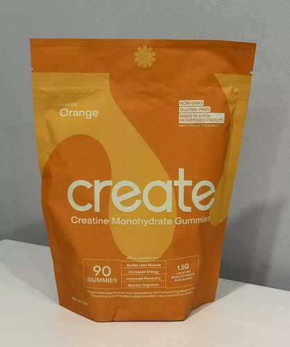 CREATE WELLNESS CREATINE MONOHYDRATE GUMMIES ORANGE FLAVOR NEW SEALED ...