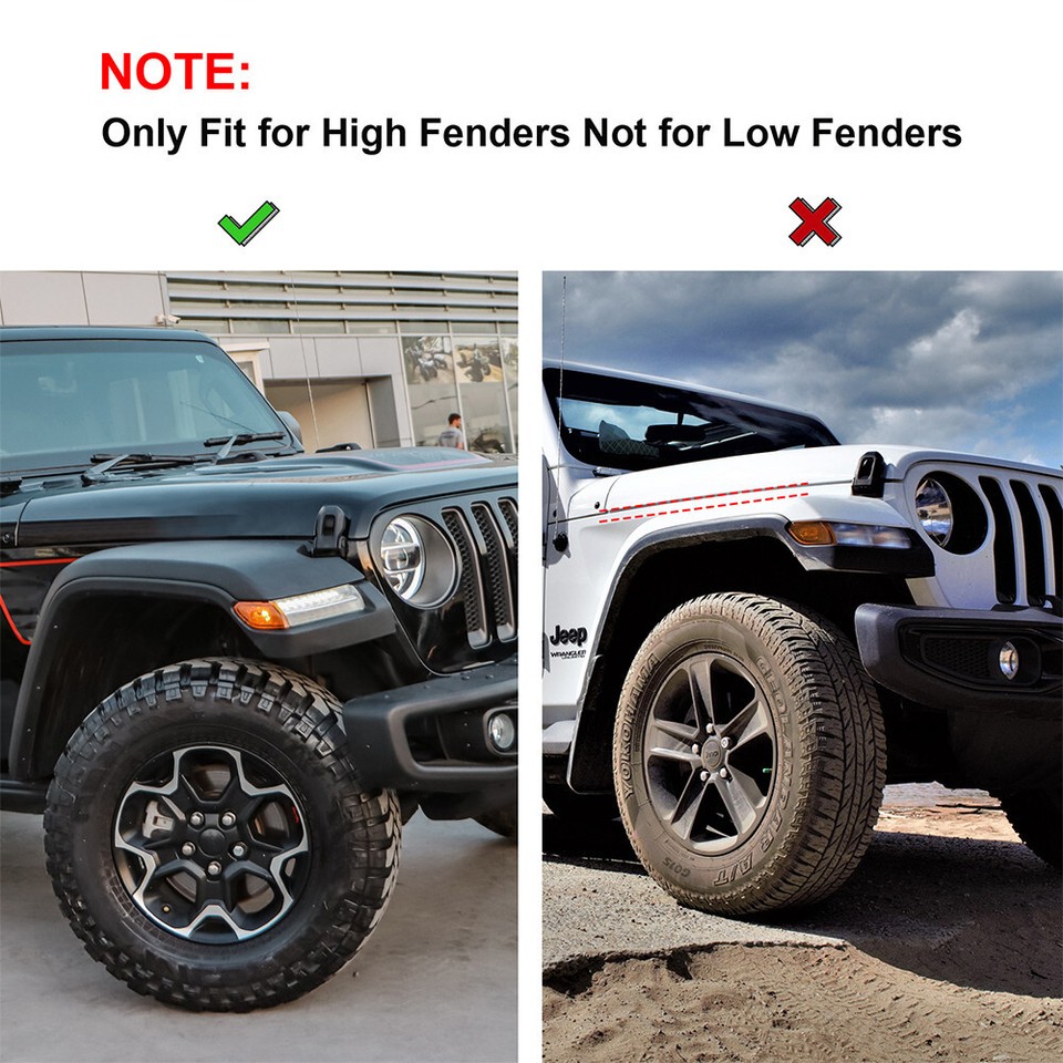 2018-2024 Jeep Wrangler JL JLU Front & Rear Fender Flares Extensions ...
