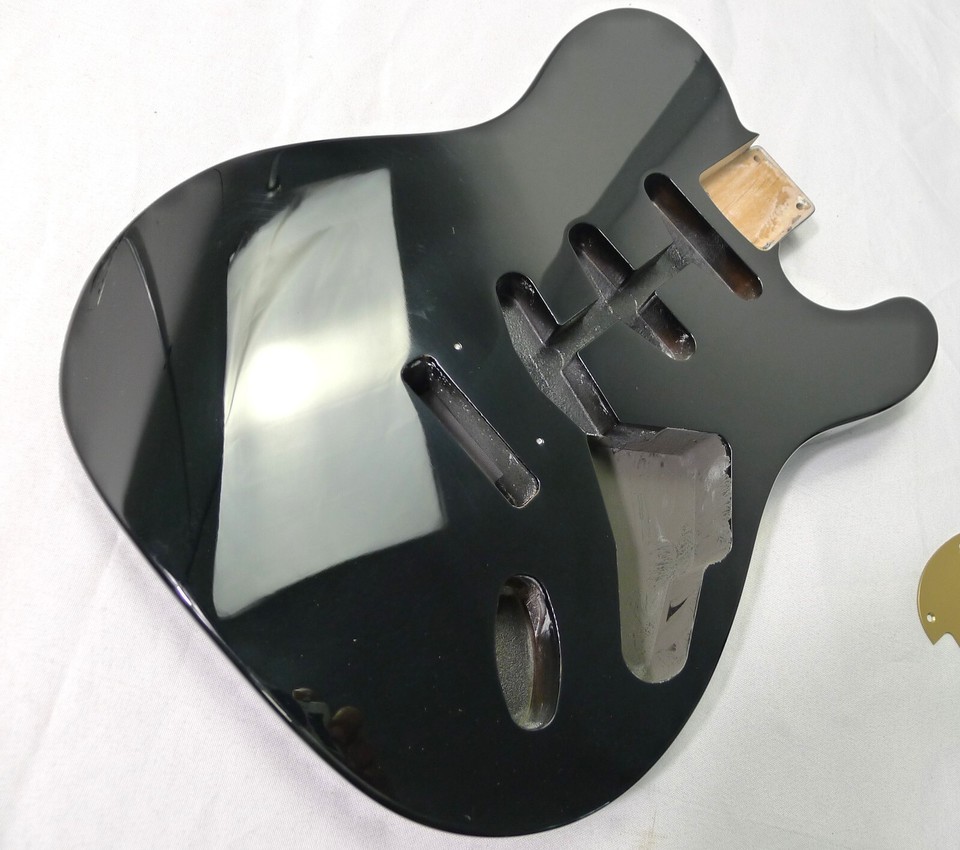 Tele Strat Hybrid Guitar Body With Alumnum Pickguard Black Finish ≦ 4 ...
