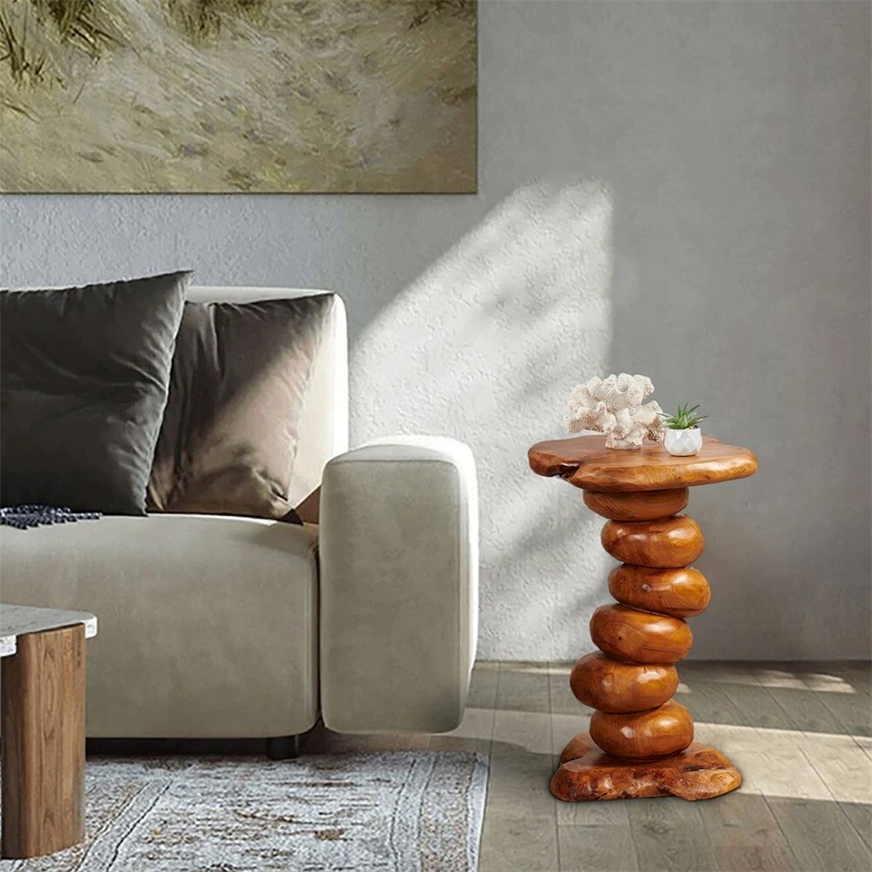 GREENAGE Cedar Roots Multibeads Stand Stool Tree Stump Side Table 23.6 ...