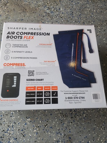 Sharper Image Air Compression Boots Flex Leg Recovery System Size small ...