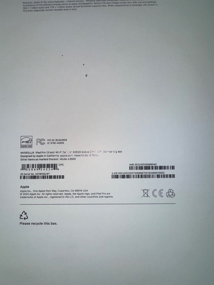 Apple iPad Pro 13-inch (M4) A2926 512 GB, Wi-Fi + 5G, 13 in - Space ...