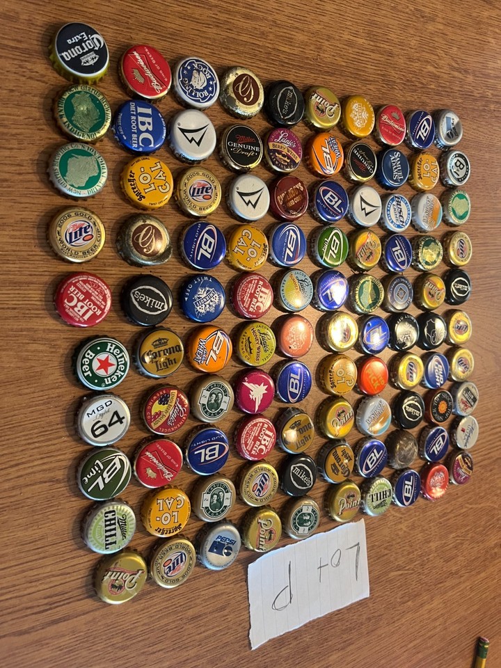 100 Beer Bottle Caps Mixed Lot Recycle Upcycle Craft Projects Used LOT ...