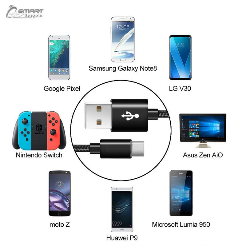 1m-3m Type C USB-C Data Charging Cable Cord for Samsung Galaxy S23 Plus ...