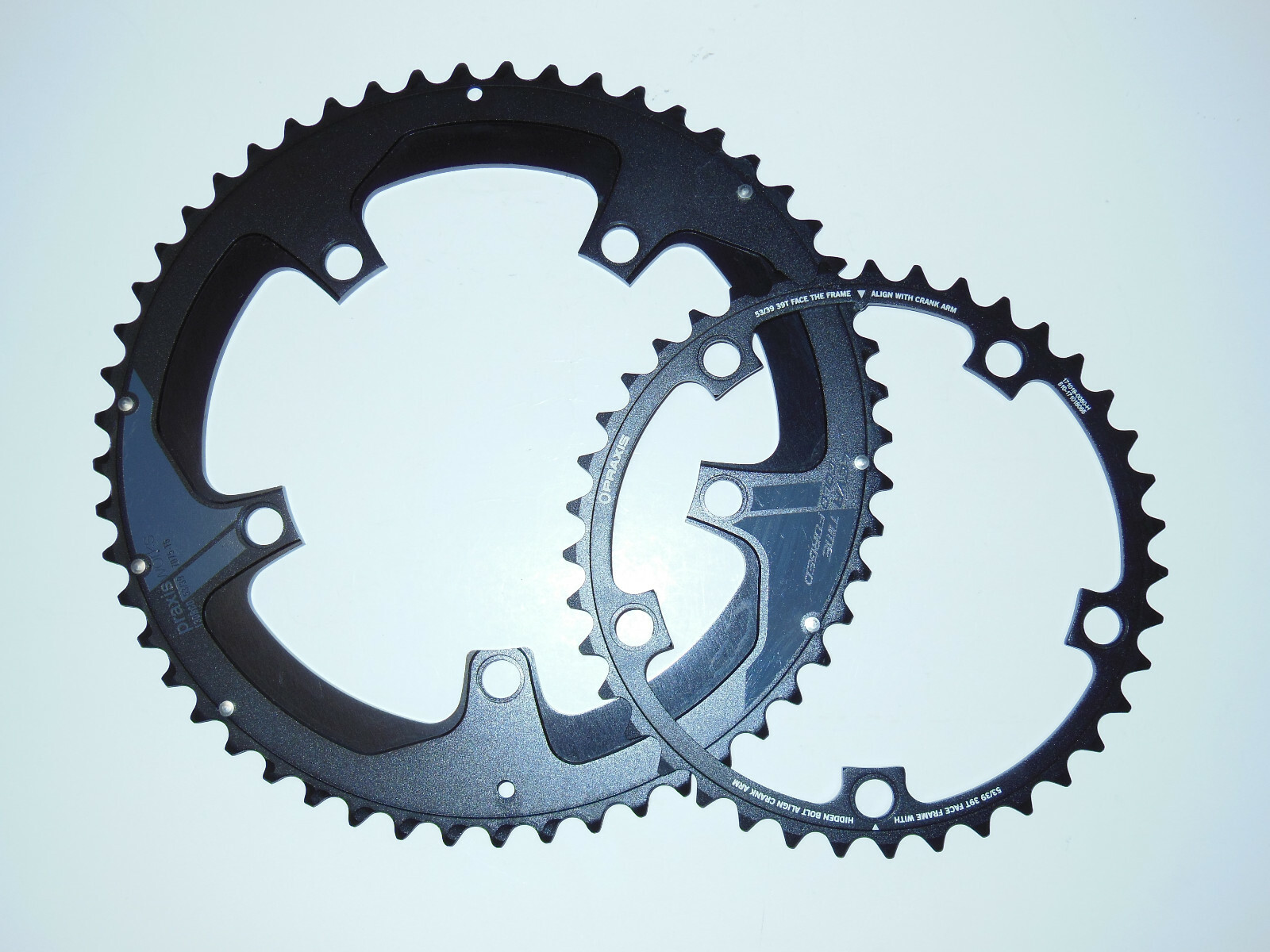 New/NO PIN Praxis Buzz Levatime Forged 53/39 Standard Chainring Set ...