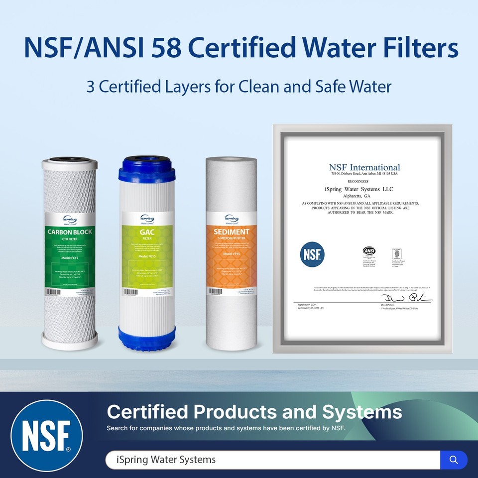 iSpring Whole House Water Filter System 2.5" x 10" White 3 Stage ...