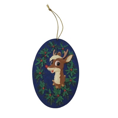 Vintage Rudolph Reindeer Ornament Resin Rudolph Deer C&R Rudolph ...