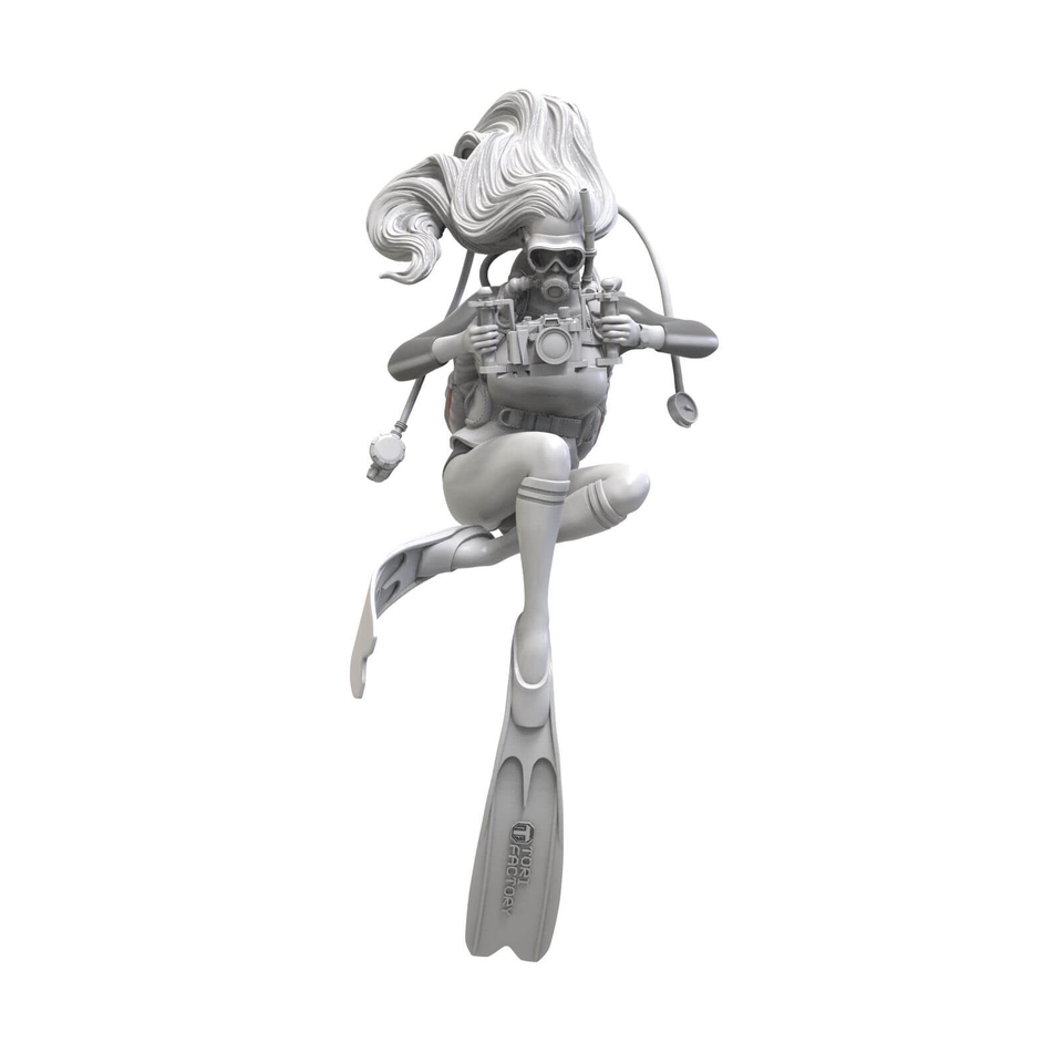 1/35 Resin Figure model kit Girls in Action Diving girl Unassembled ...