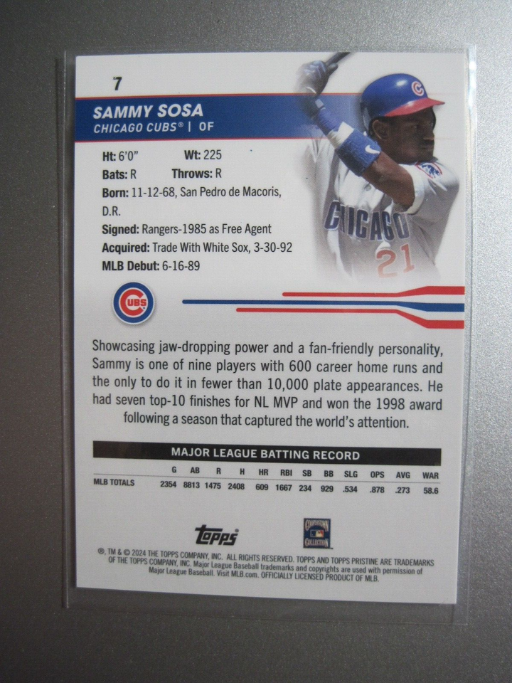 2024 Topps Pristine Pink Refractors #7 Sammy Sosa | eBay