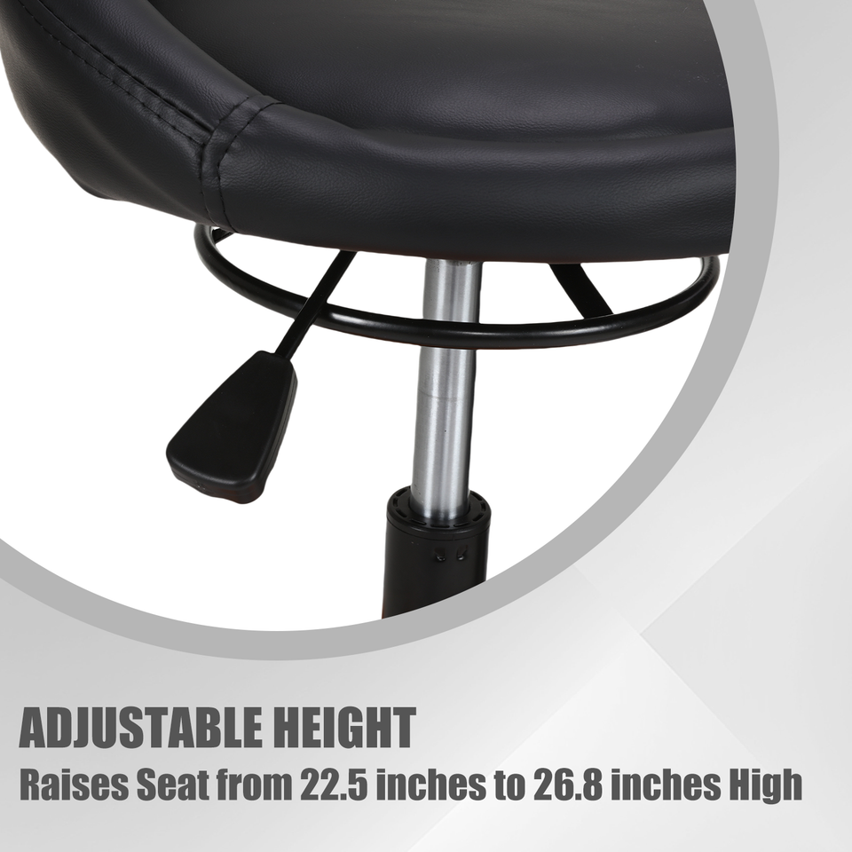 330lbs Adjustable Height Mechanics Rolling Seat Creeper Garage Stool ...