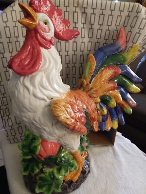 Beautiful Decorative Large Ceramic Handpainted Colorful Rooster ...