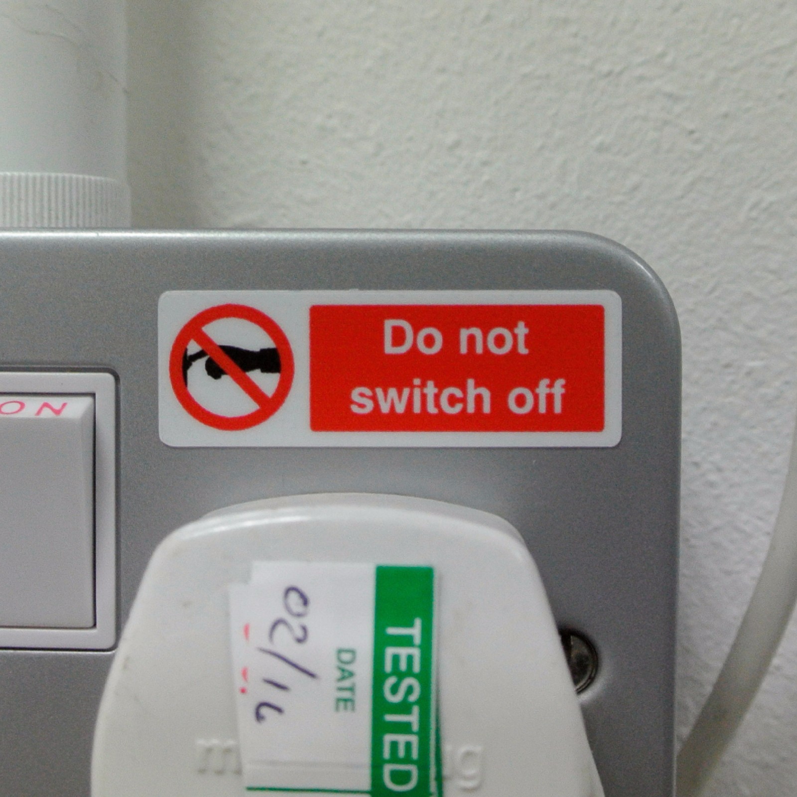 Do not switch off Stickers x10 Self Adhesive Printed Vinyl, Prohibition ...
