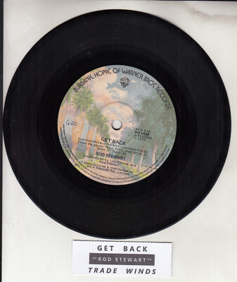 ROD STEWART Get back 7" 45 rpm vinyl record + juke box title strip | eBay